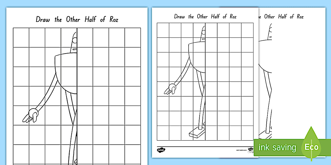 Roz the Robot Draw the Other Half Worksheet / Worksheet to Support ...