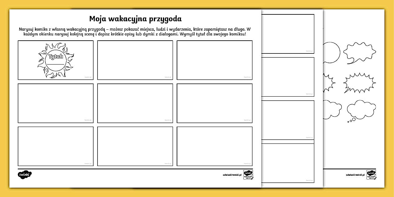 Moja wakacyjna przygoda | Komiks (Lehrer gemacht) - Twinkl