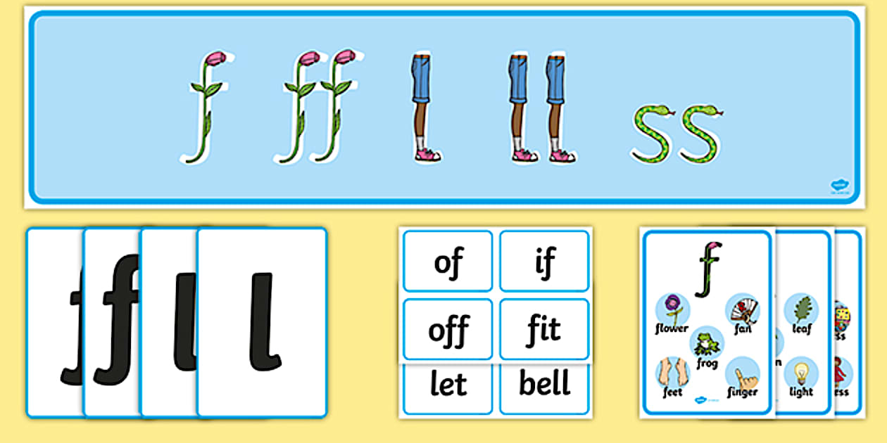F, FF, L, LL, SS Phonics Display Pack (Teacher-Made)