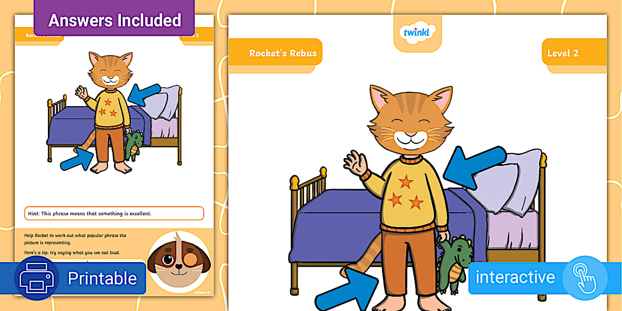 Rocket's Rebus - Volume 13 - Kids Logic Puzzle – Twinkl - L2