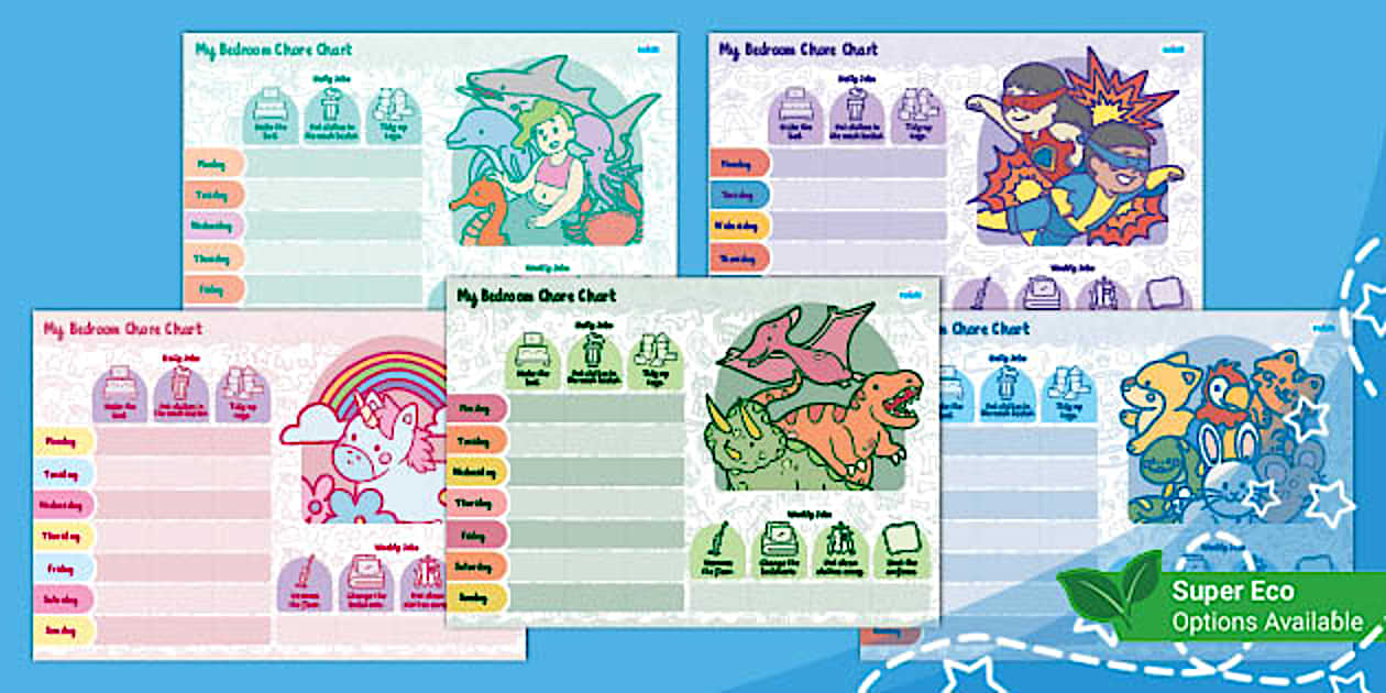 Bedroom Chore Chart (l'insegnante ha fatto) - Twinkl