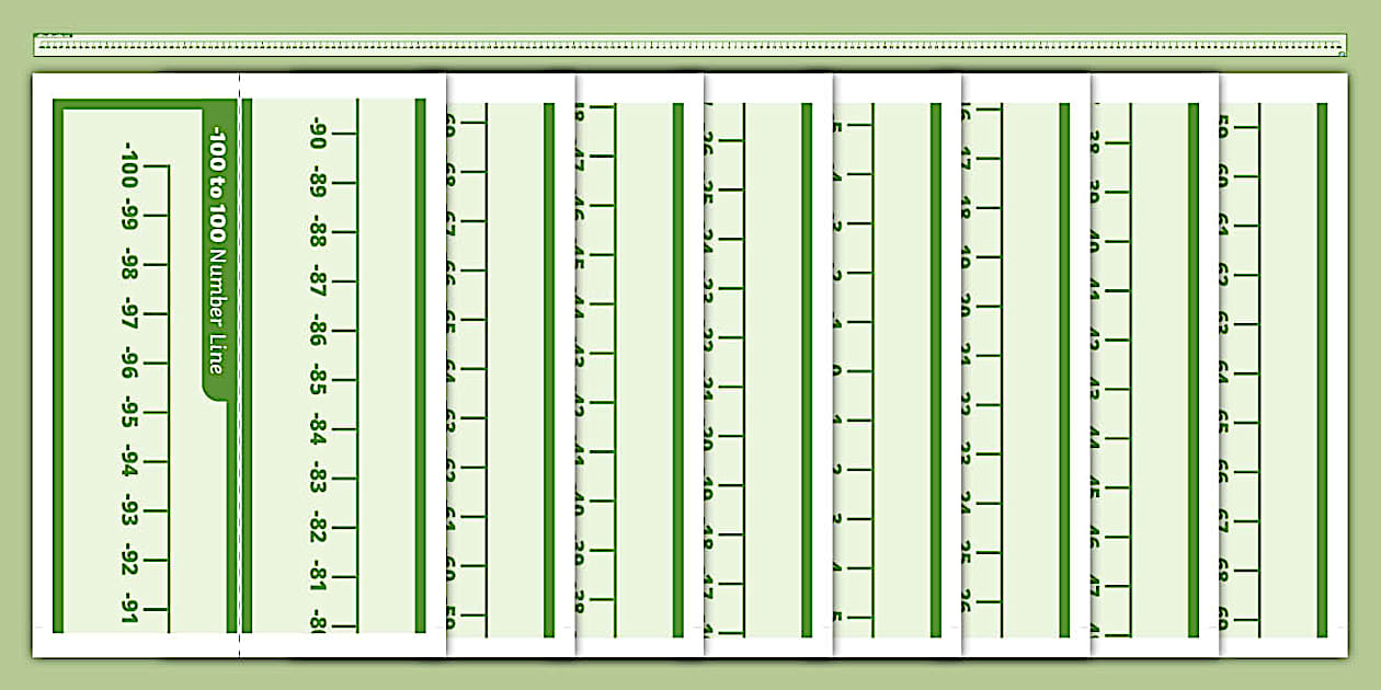 -100 to 100 Number Line