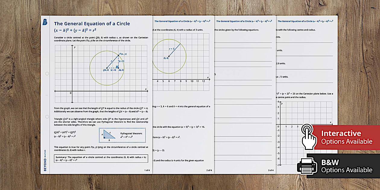 The General Equation of a Circle (teacher made) - Twinkl