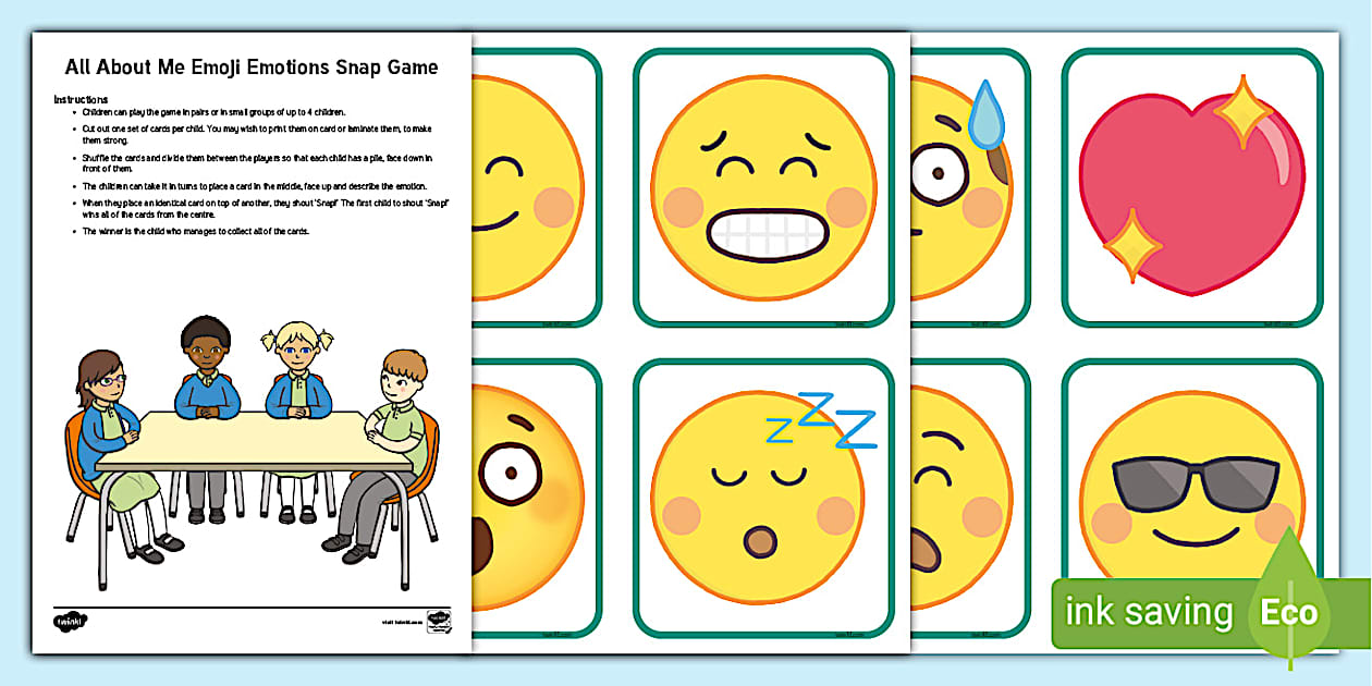 Editable All About Me Emoji Emotions Snap Game - Twinkl
