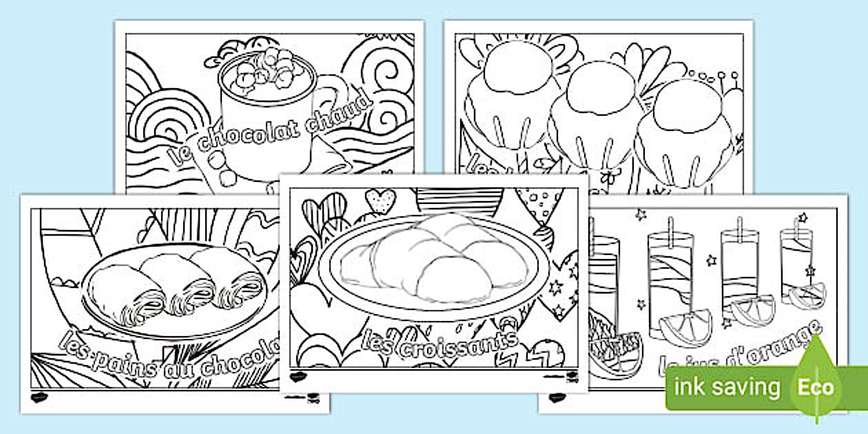 👉 French: Breakfast Colouring Activity Sheets - KS1 - Twinkl