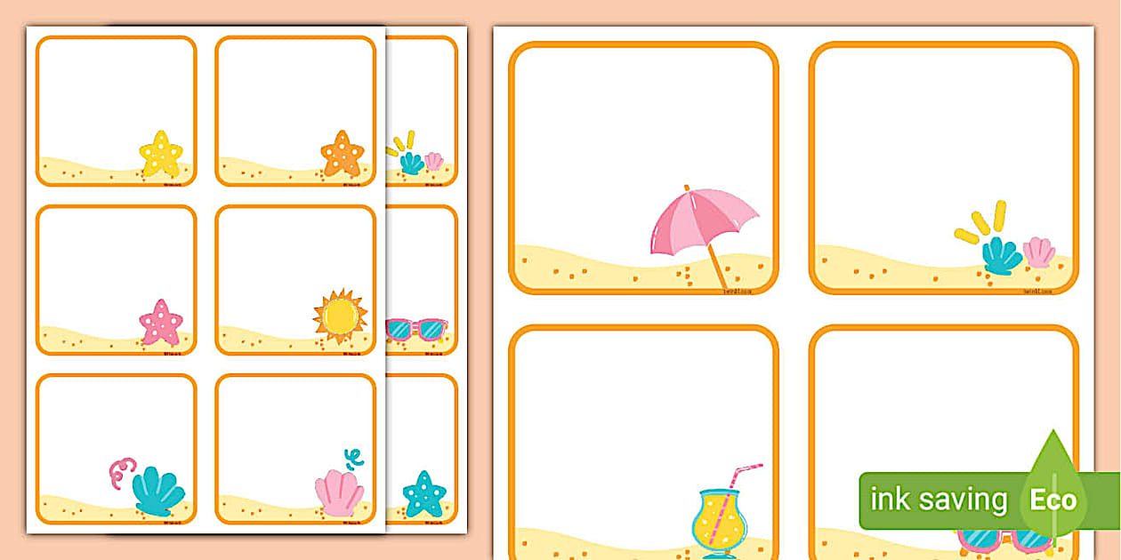 Summer Vibes Themed Editable Name Peg Labels (teacher made)