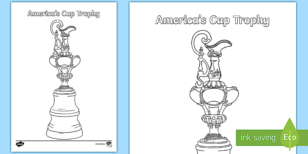 America’s Cup Trophy Colouring Page - Twinkl