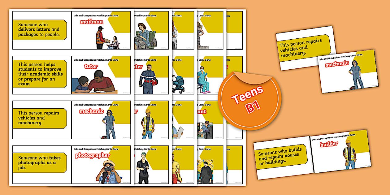 Twinkl Jobs and Occupations Matching Cards Game - Twinkl