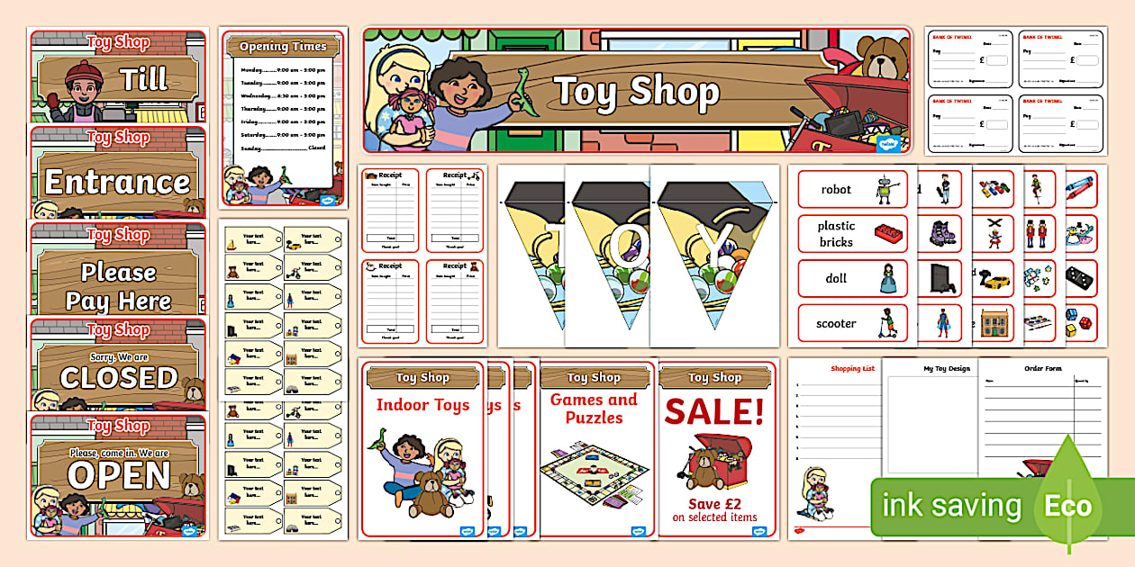 Toy Shop Role Play Area Resources - KS1 (teacher made)