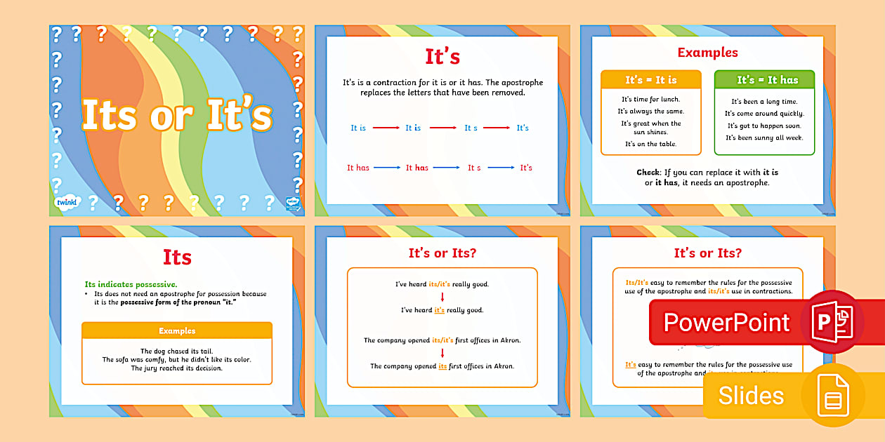 It's or Its Presentation - PowerPoint & Google Slides