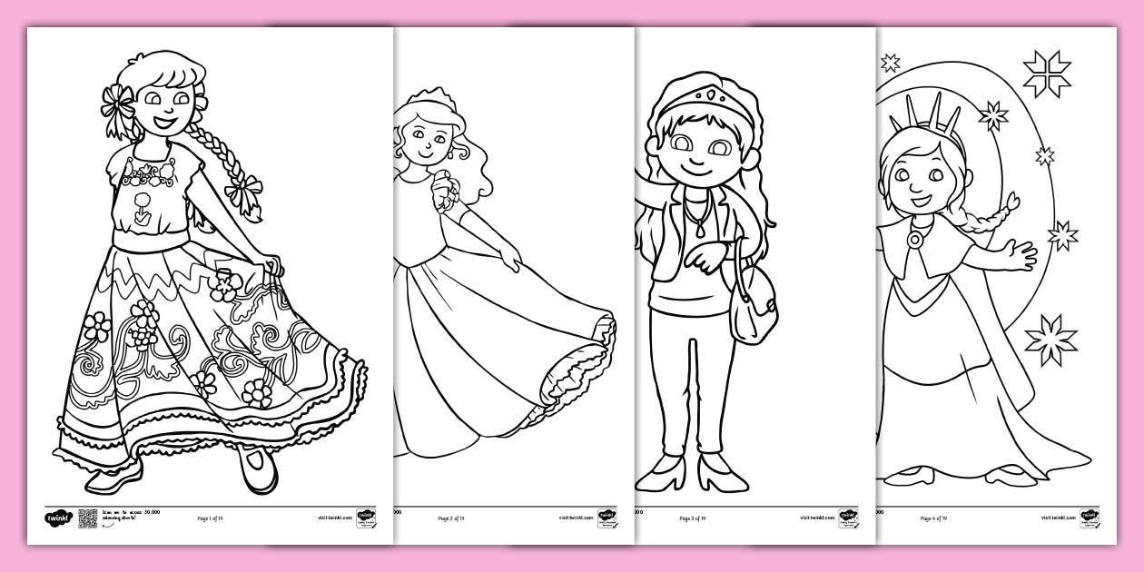 Princesses Colouring Pages | Twinkl (teacher made) - Twinkl
