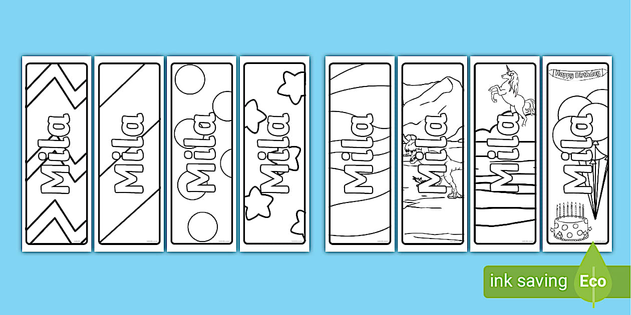Mila Name Simple Colouring Bookmarks (Teacher-Made) - Twinkl