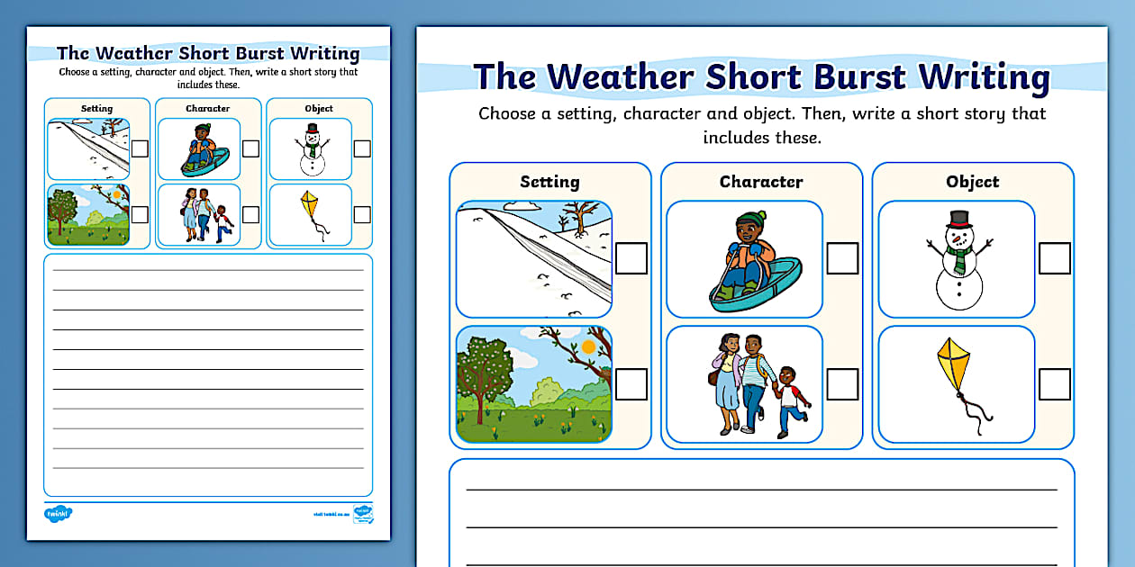 The Weather Short Burst Writing Template (Teacher-Made)