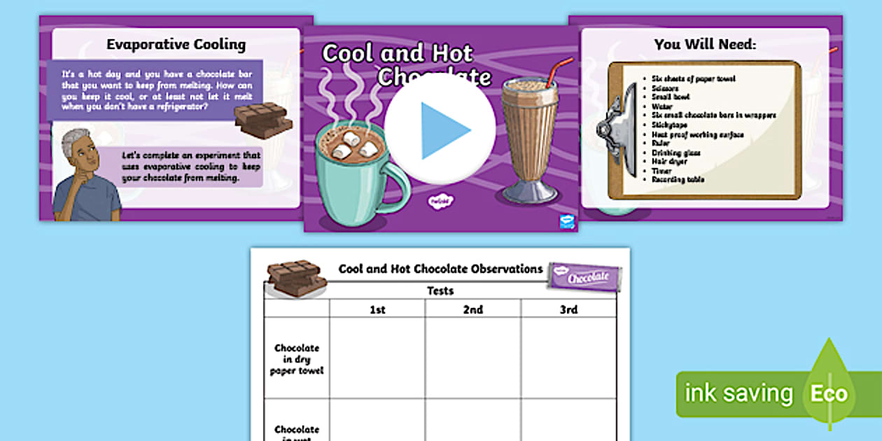 Cool and Hot Chocolate Science Activity - Twinkl