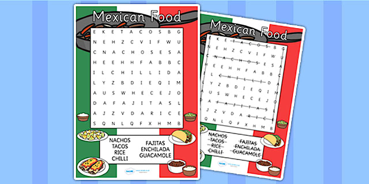 Mexican Food Wordsearch (creat de profesori) - Twinkl