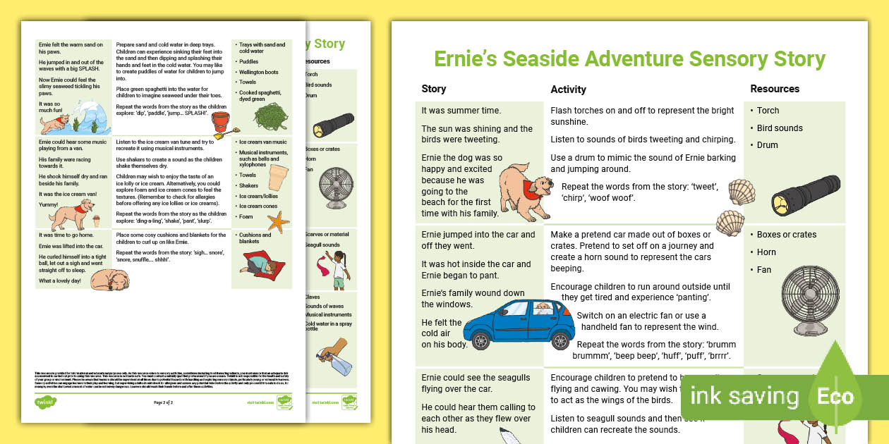 Ernie's Seaside Adventure Sensory Story (teacher made)