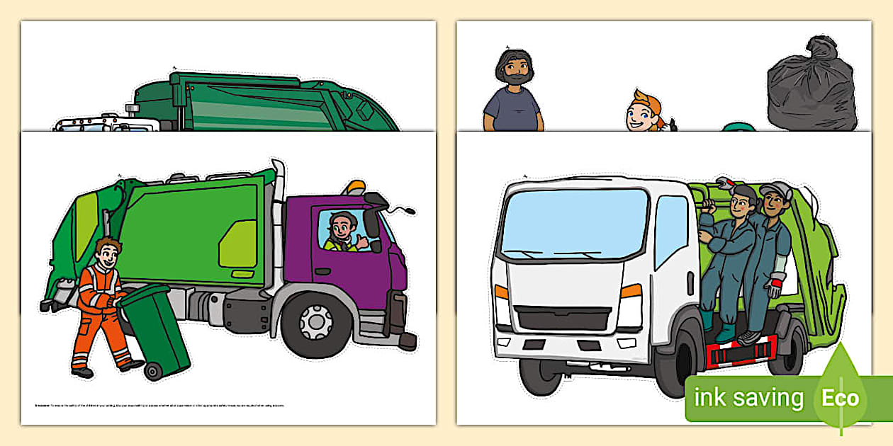 Rubbish Collector Cut-Outs (teacher made) - Twinkl
