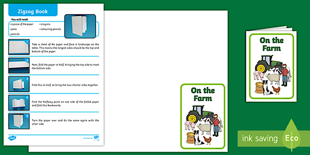 On the Farm Mini Zigzag Booklet - Twinkl