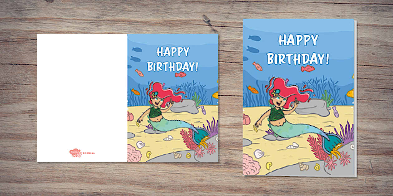 Mermaid Birthday Card | Twinkl Party (teacher made) - Twinkl