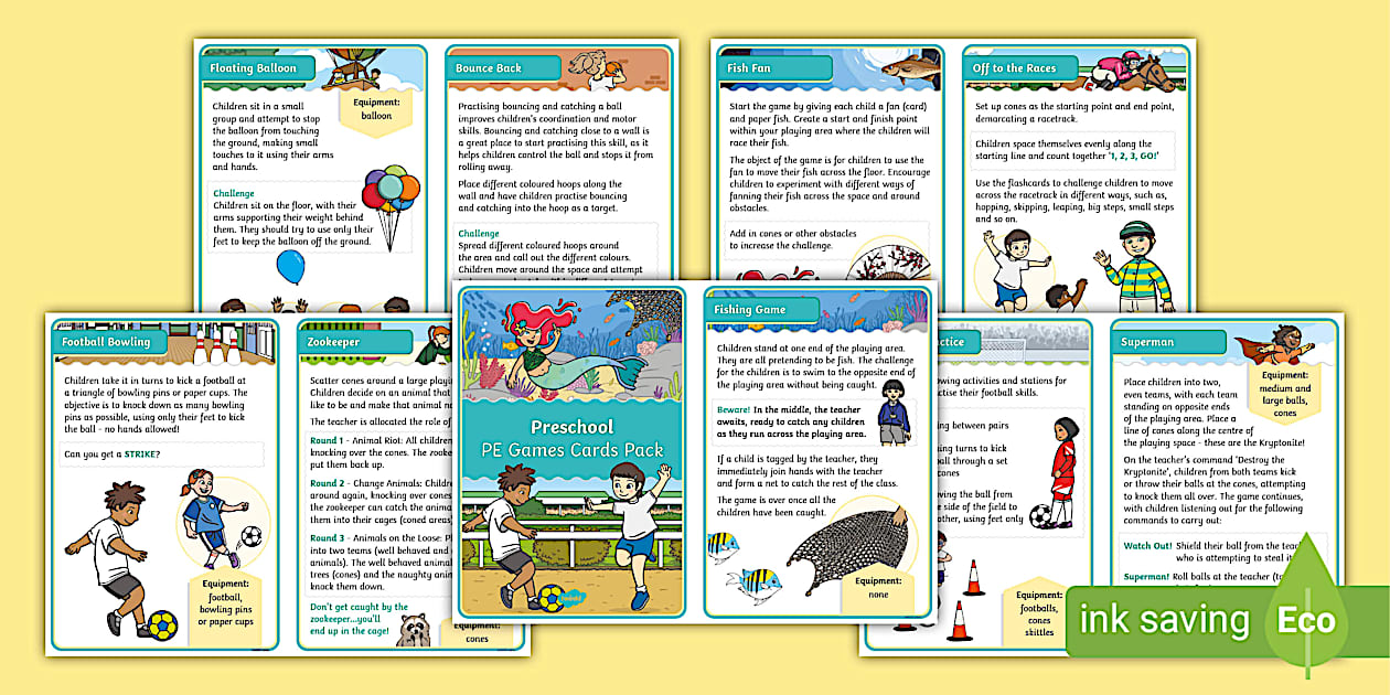 Preschool PE Games Cards - Move PE (teacher made) - Twinkl