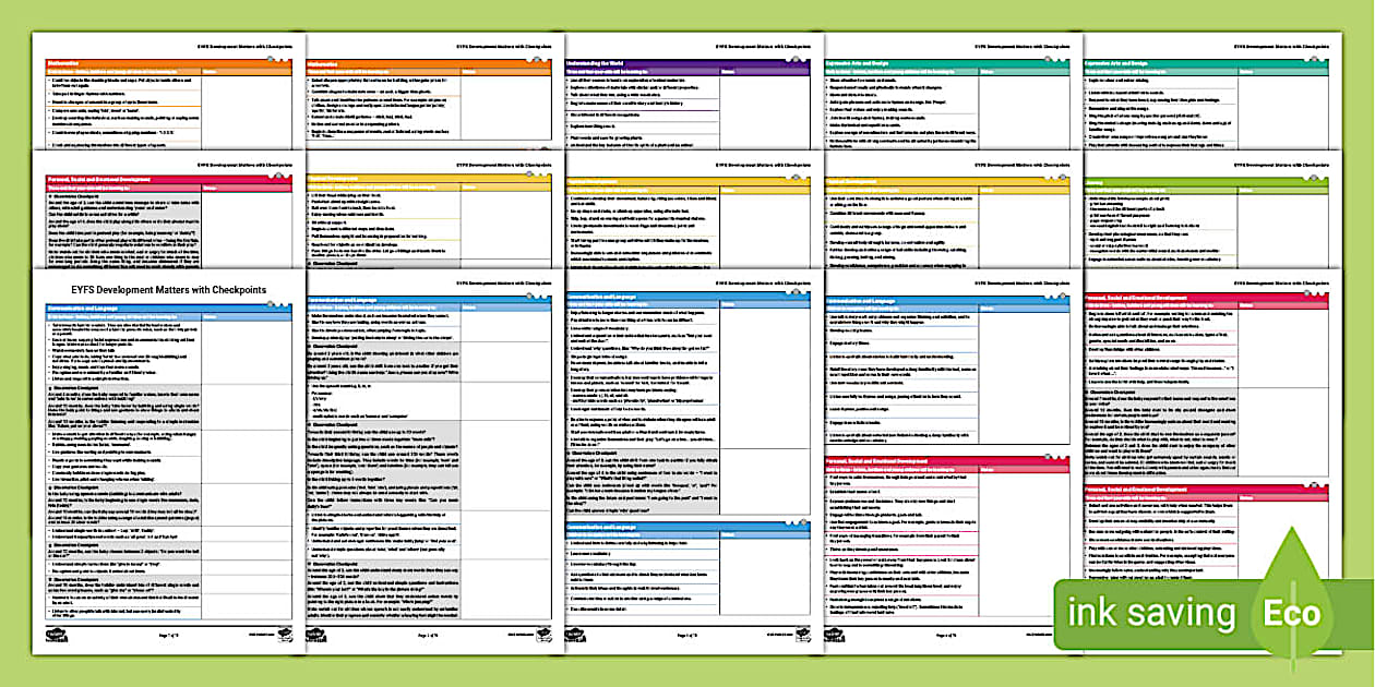 EYFS Development Matters with Checkpoints - Twinkl