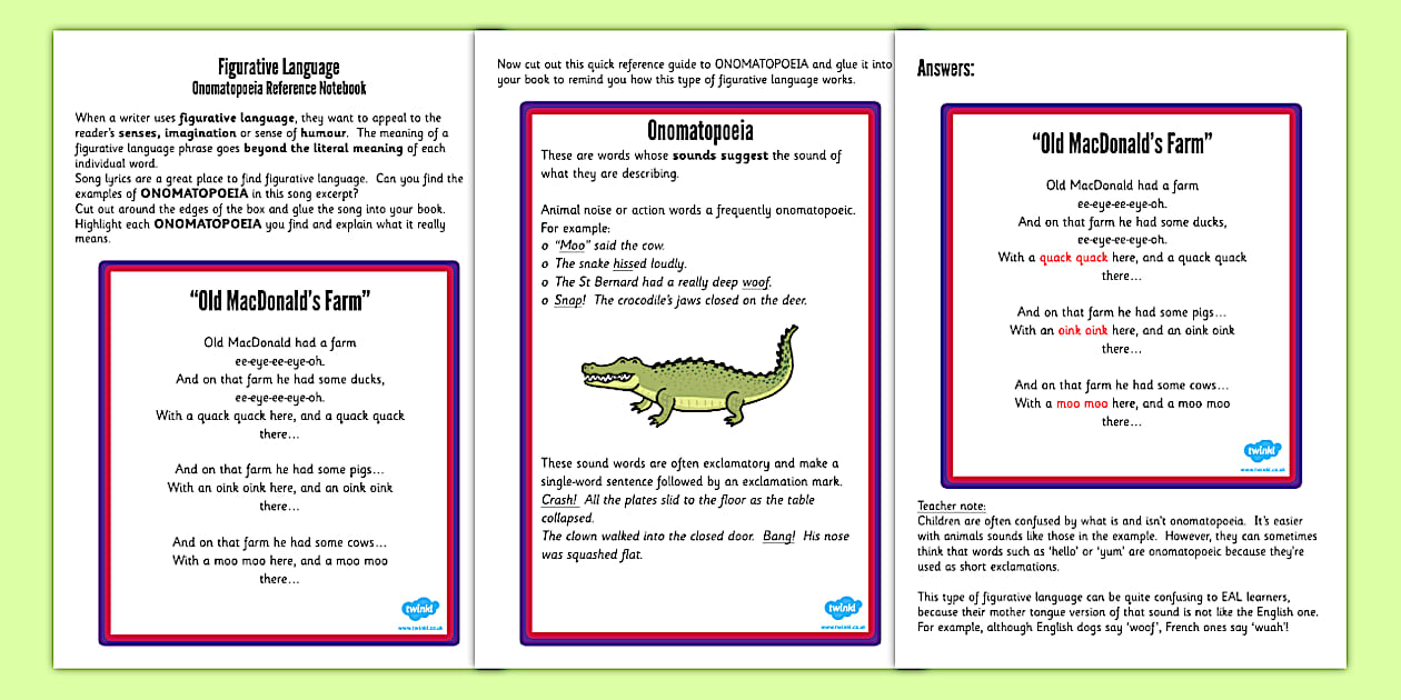 Worksheet on Onomatopoeia | Creative Writing | Twinkl