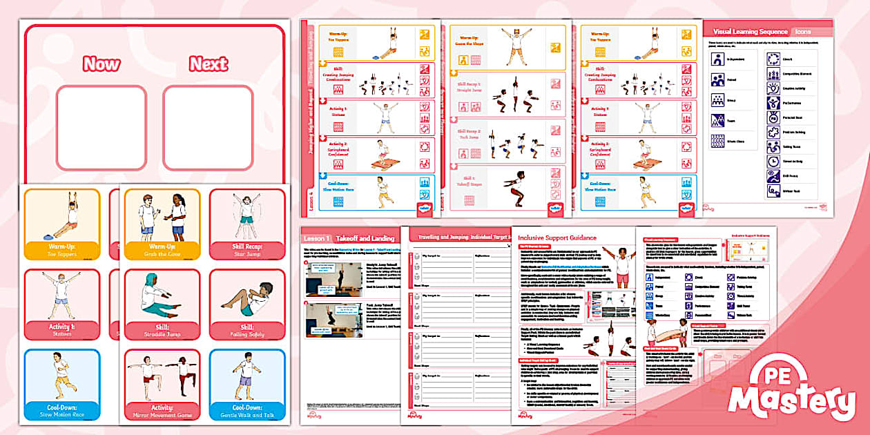 Gymnastics Travelling and Jumping Support Pack - Twinkl