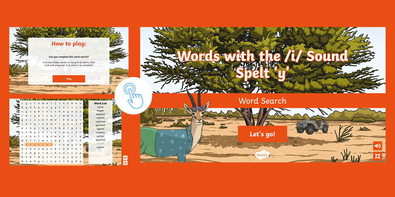 Words with the /i/ Sound Spelt 'y' KS2 English Word Search