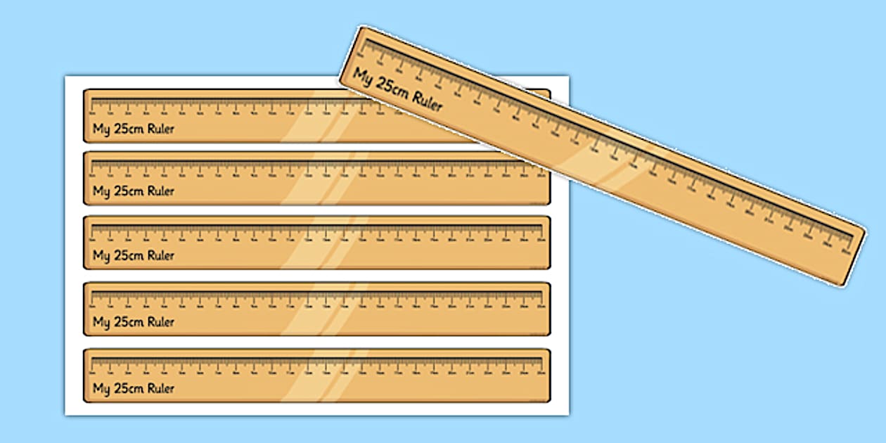 Black and White 25 Centimetre Ruler Cut Outs - Twinkl