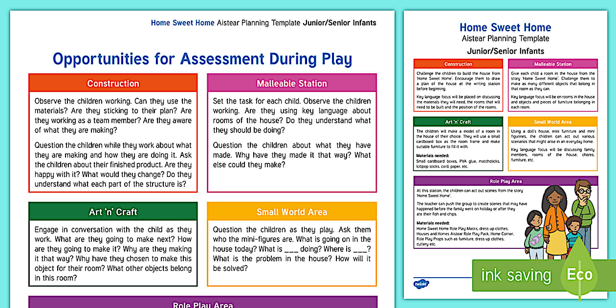 Home Sweet Home Aistear Planning Overview - Twinkl