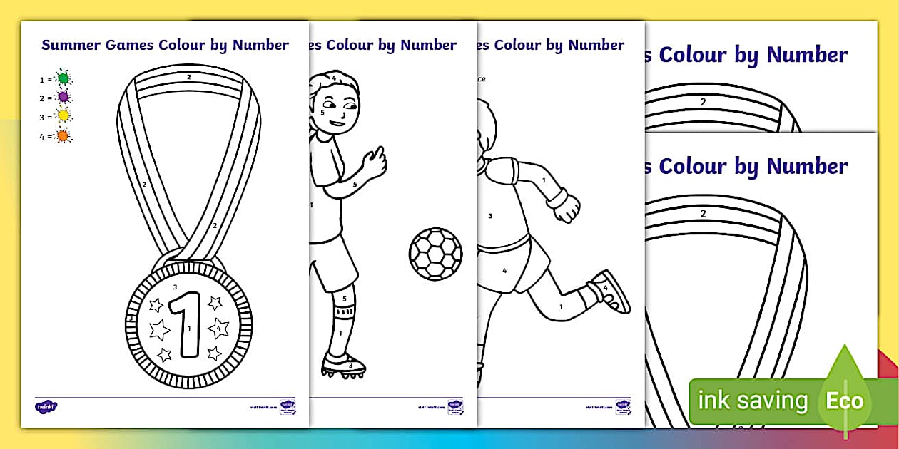 EYFS Olympics Colour by Number - Twinkl