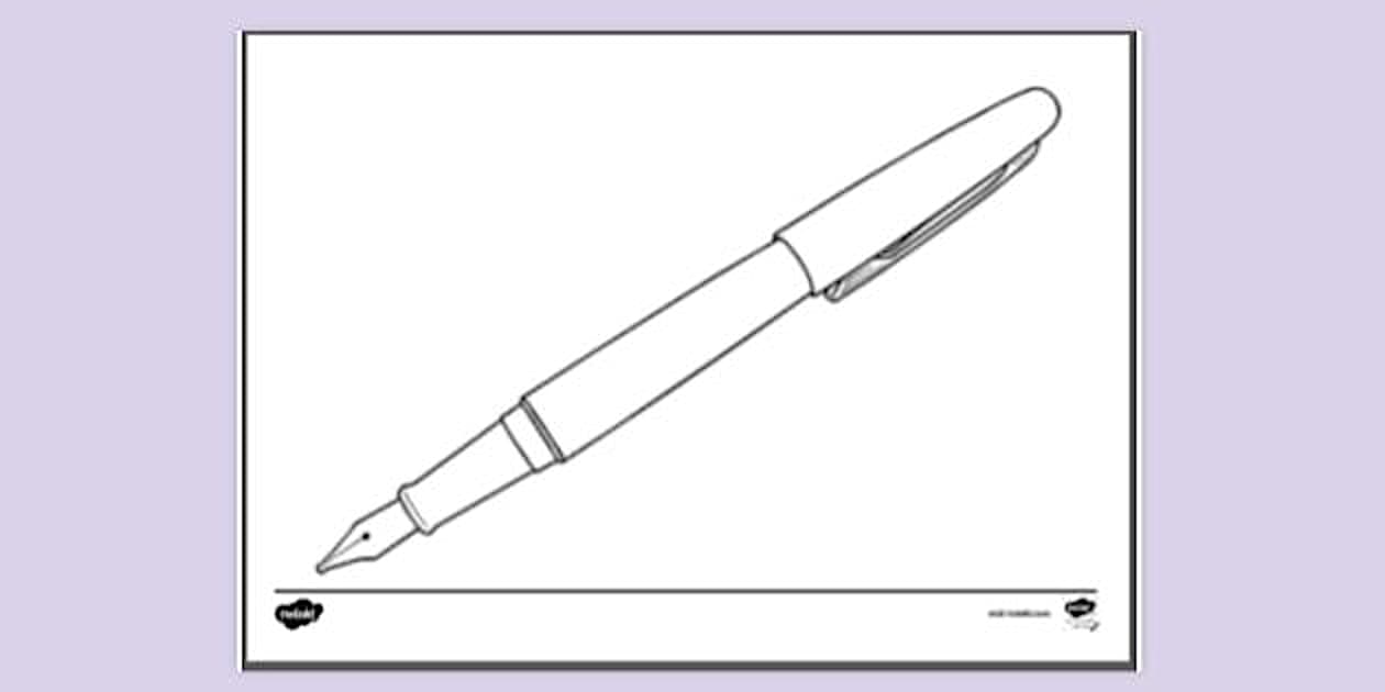 Fountain Pen Colouring Sheet | Colouring Sheets - Twinkl