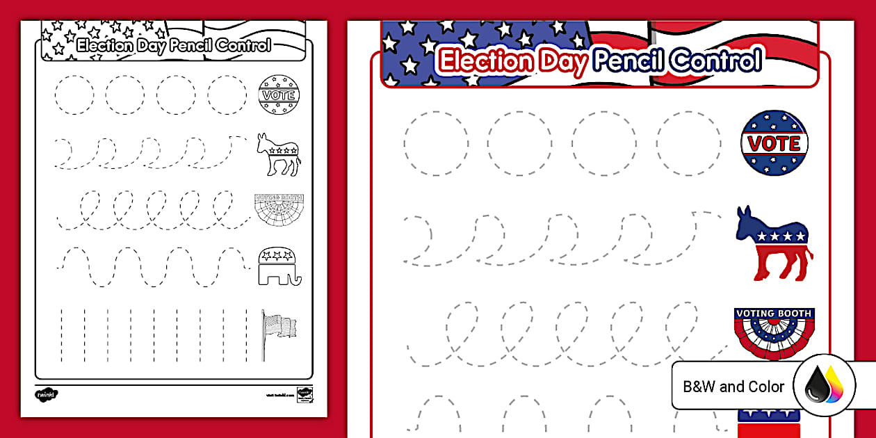 Election Pencil Control | Election Day | Twinkl USA - Twinkl