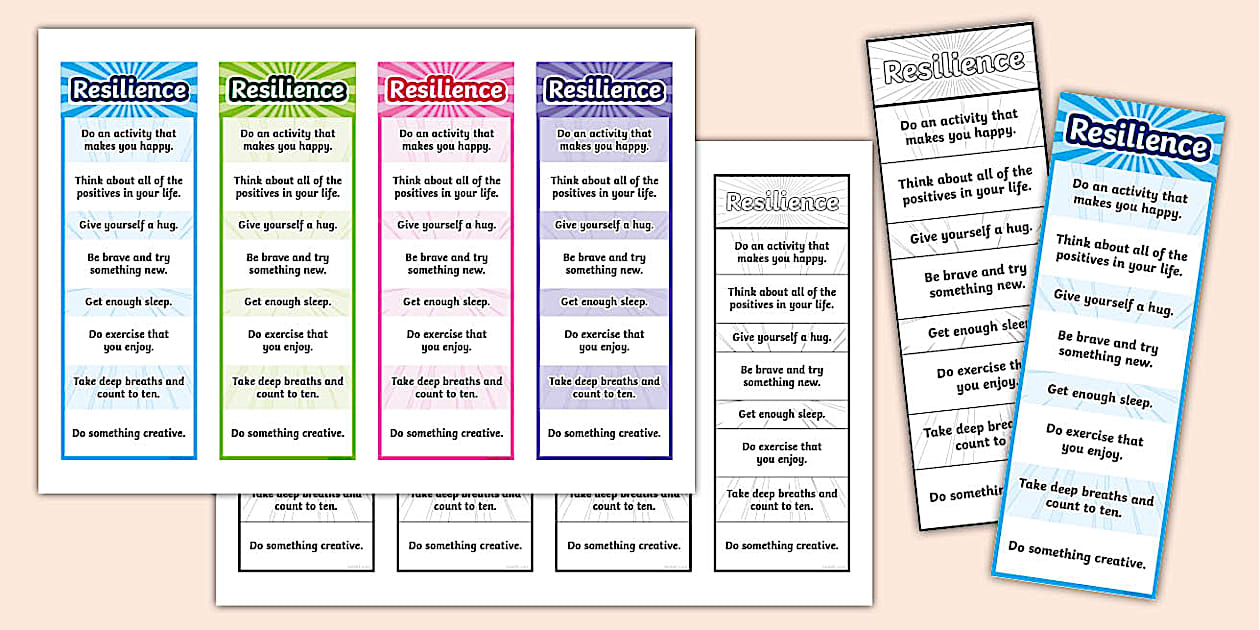 Resilience Bookmark List - Twinkl PSHCE Wellbeing