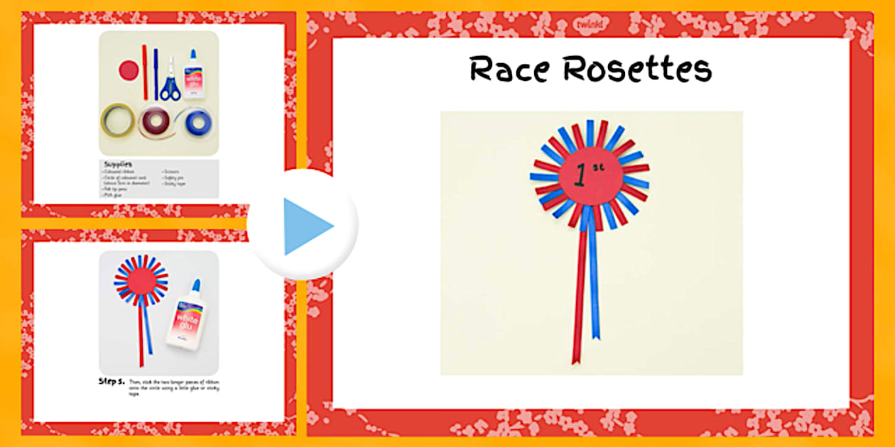 Race Rosettes Craft Instructions PowerPoint (Teacher-Made)