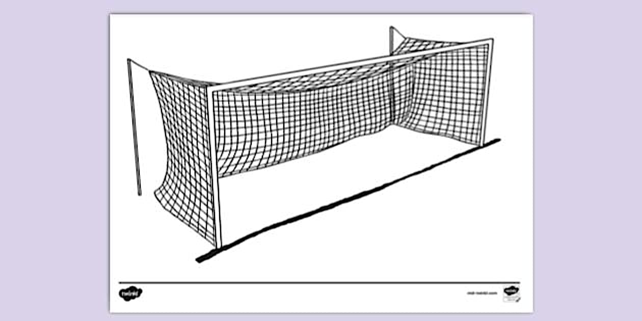 Football Net Colouring Sheet | Colouring Sheets - Twinkl