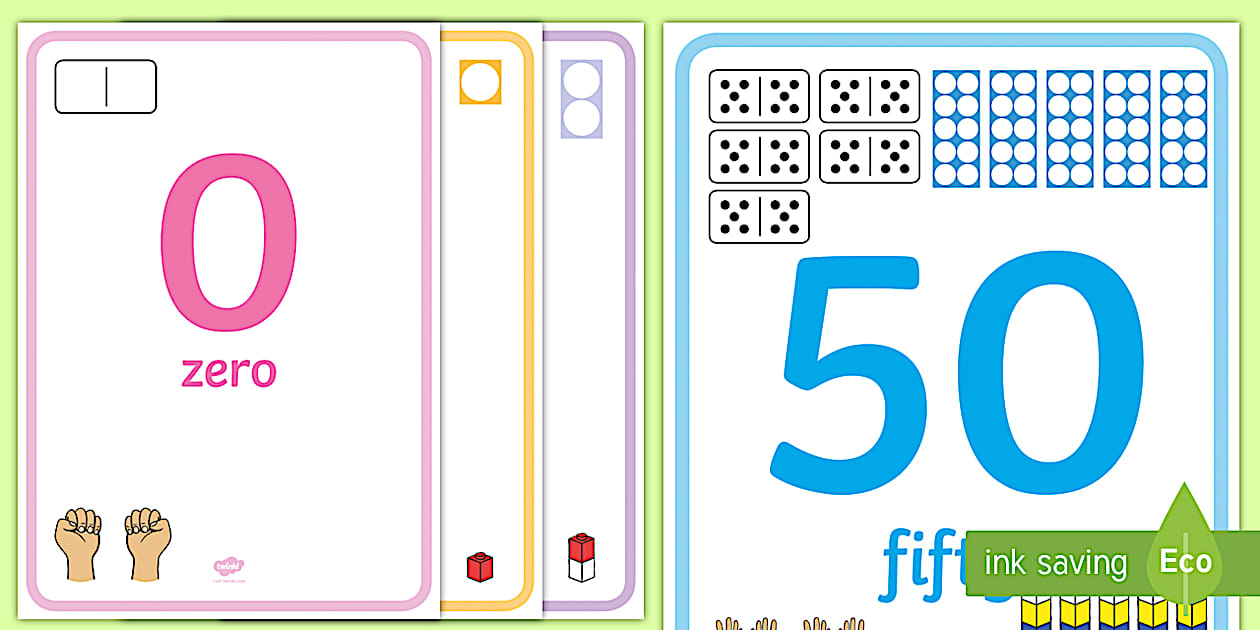 0 to 50 Number Display Posters (Teacher-Made) - Twinkl