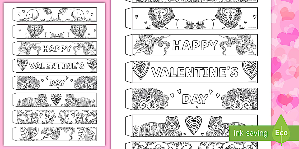 Valentines Day Mindfulness Animals Paper Chain - Twinkl