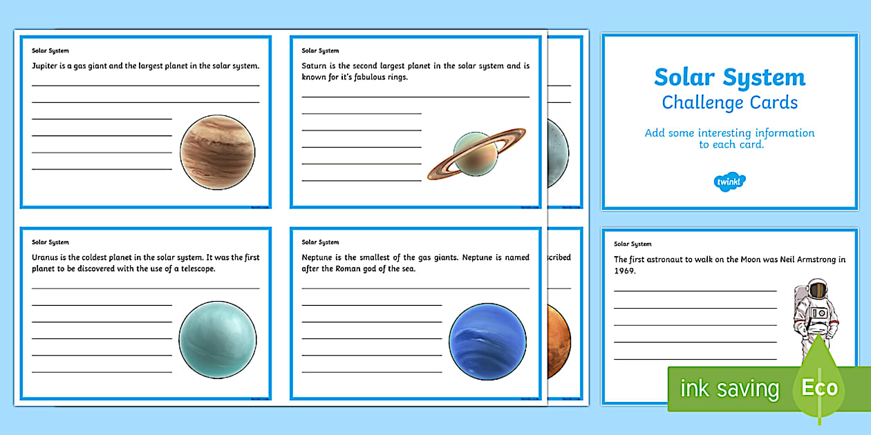 Space fact file | Fact cards | Easy to print (teacher made)