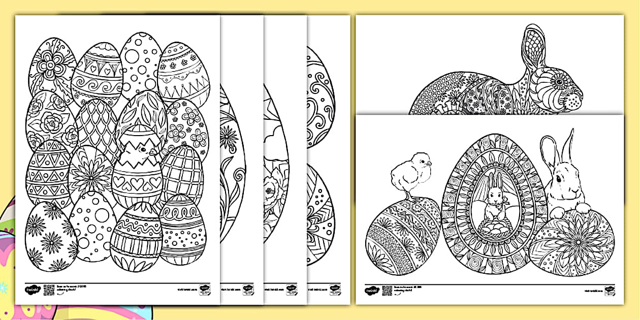 Easter Themed Mindfulness Colouring Pages - Twinkl