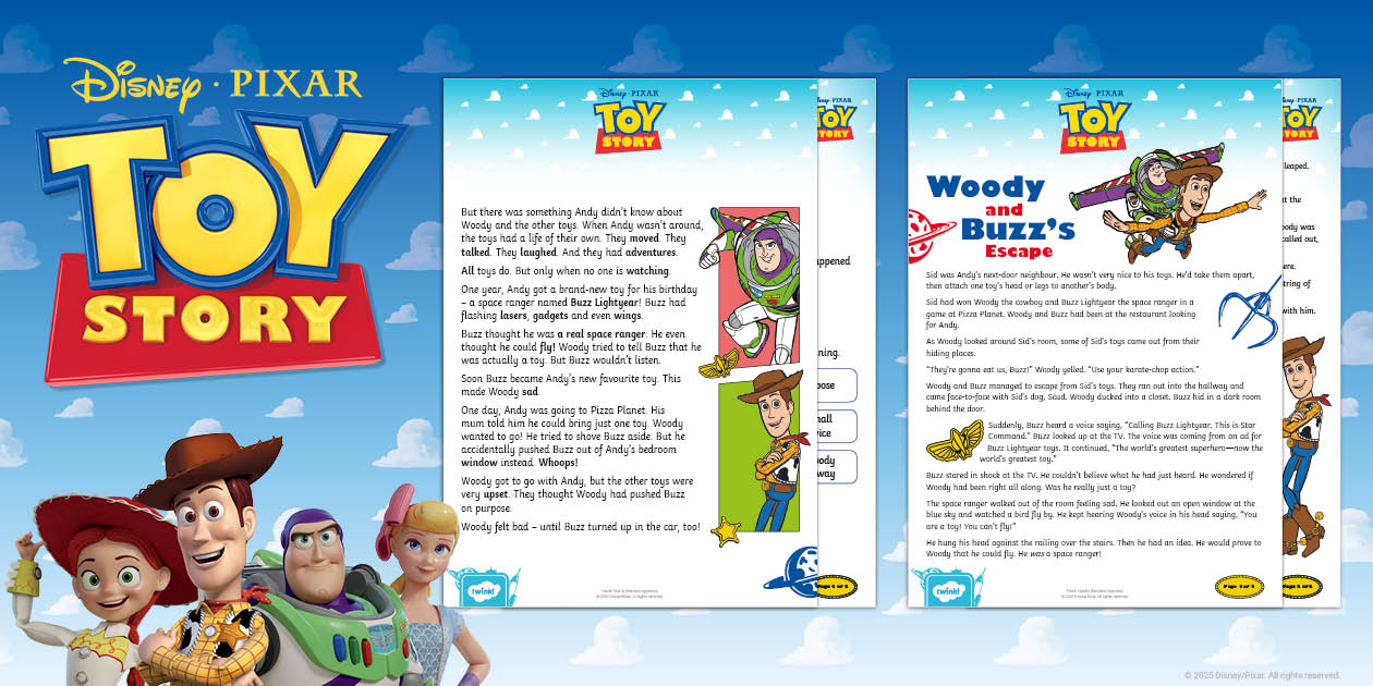 Twinkl | Disney | Toy Story: Reading Comprehension Pack