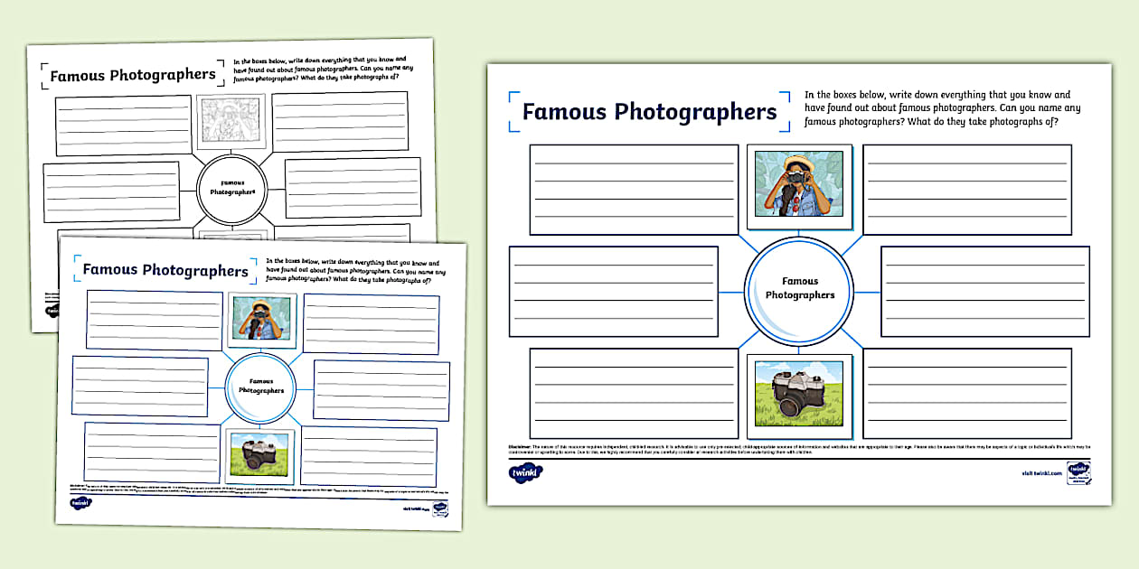 Famous Photographers Mind Map (teacher made) - Twinkl