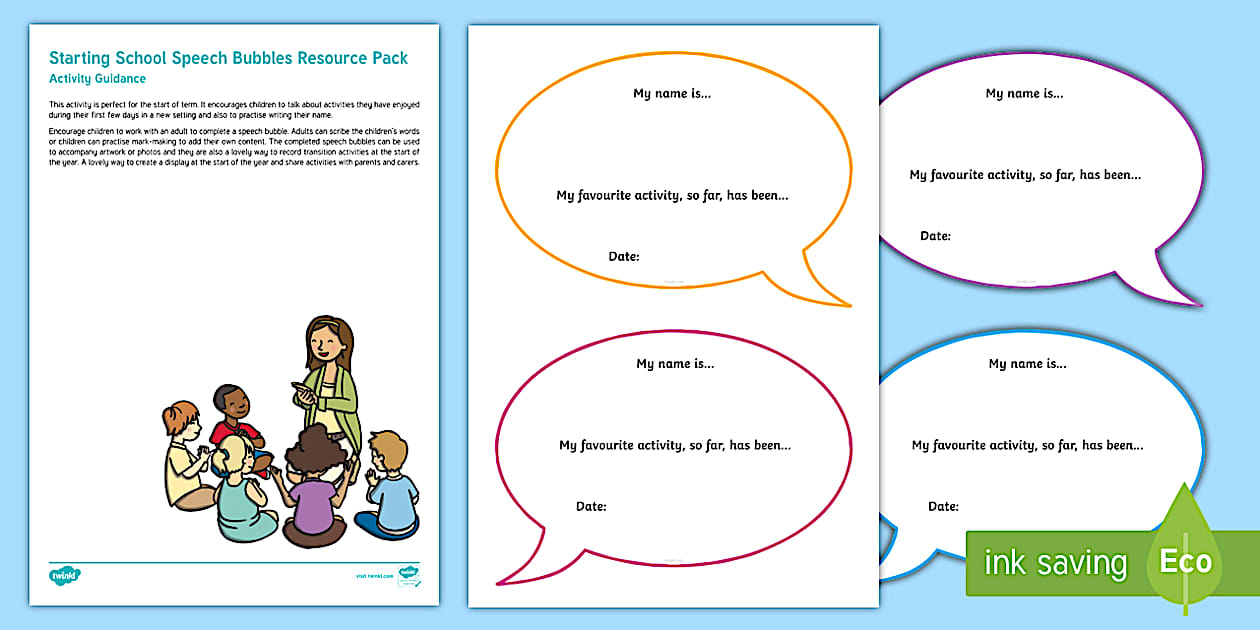 Starting School Speech Bubbles Resource Pack - Twinkl