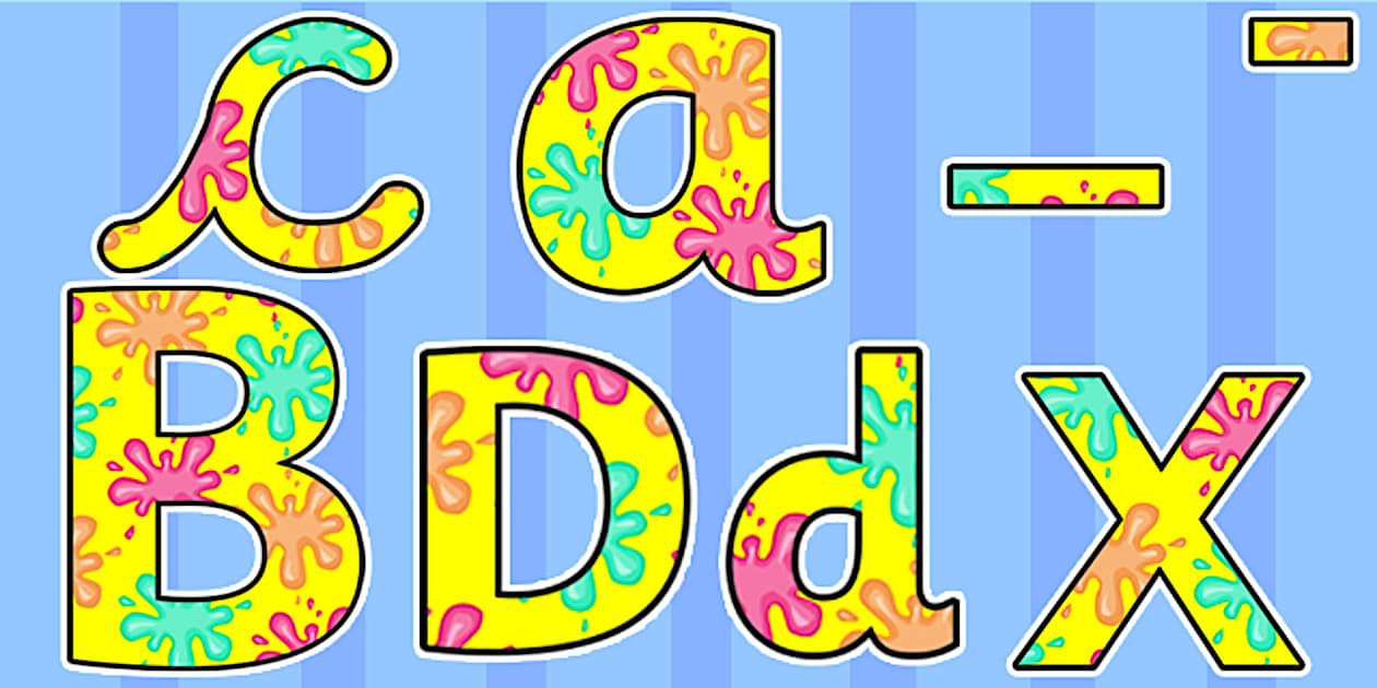 Cursive Splat Themed Display Lettering (teacher made)