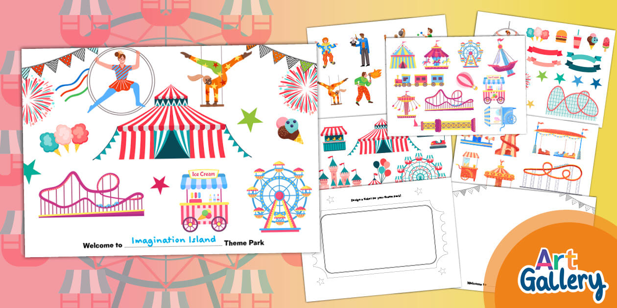 Design a Theme Park Collage Activity