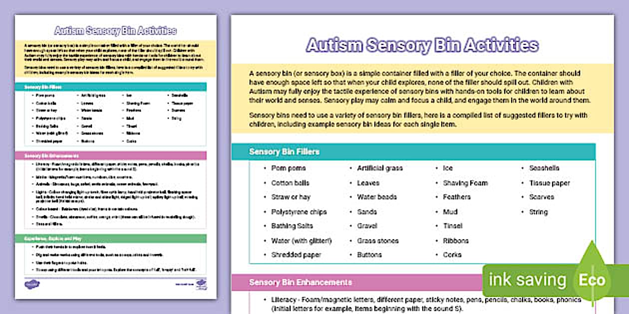 Autism Sensory Activities | Sensory Bin Ideas for Kids