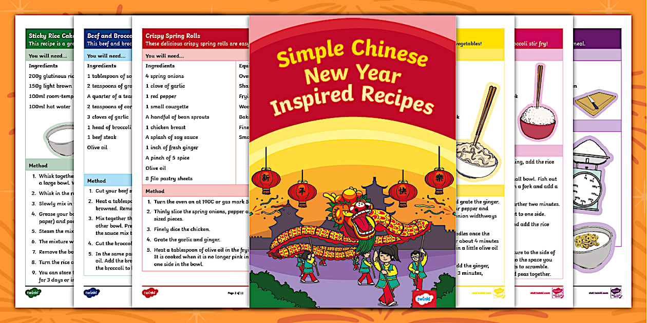 Chinese New Year Recipe Booklet (teacher made) - Twinkl