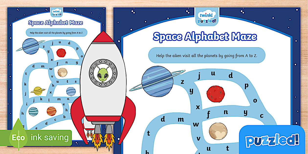 Space Letters Alphabet Maze | Twinkl Puzzled (teacher made)