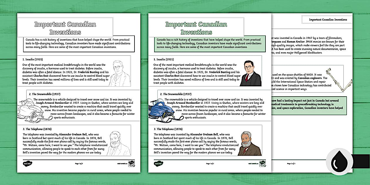 Canadian Inventions Fact File (teacher made) - Twinkl