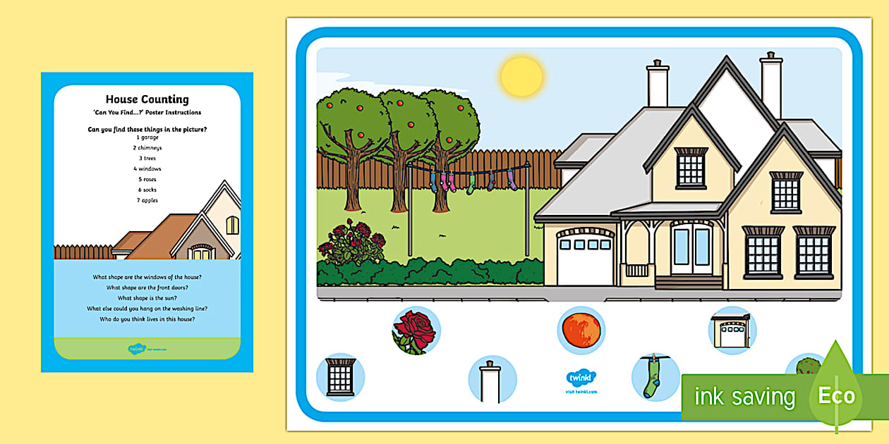 House Counting Can You Find...? Poster and Prompt Card Pack